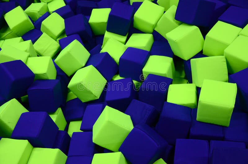 Many Colorful Soft Blocks in a Kids& X27; Ballpit at a Playground Stock ...