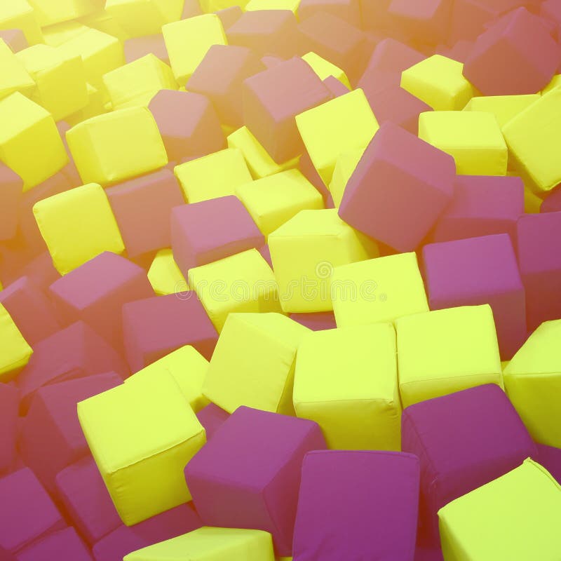 Many Colorful Soft Blocks in a Kids& X27; Ballpit at a Playground Stock ...