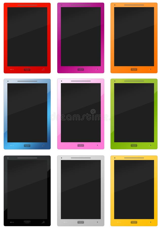 Many Colorful Stylish Tablet - Pc Stock Illustration - Illustration of ...