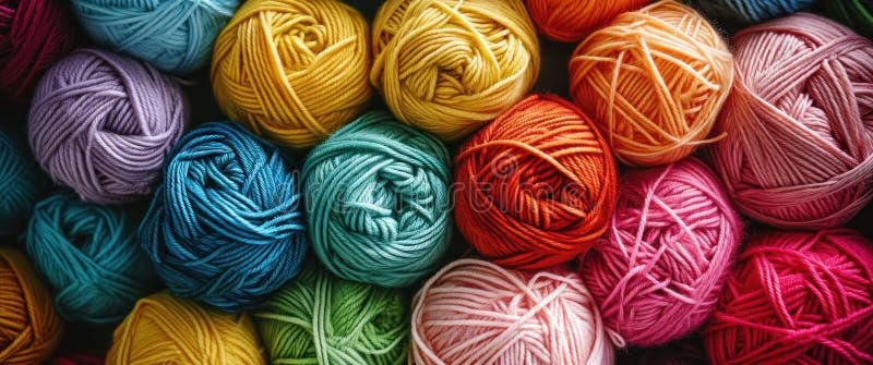 Many Colorful Yarn Balls are Sitting in a Pile Stock Illustration ...