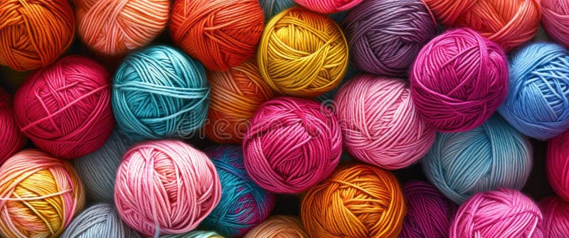 Many Colorful Yarn Balls are Sitting in a Pile Stock Illustration ...