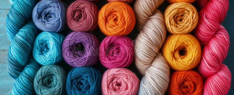 Many Colors of Colorful Yarn are Shown Stock Image - Image of design ...