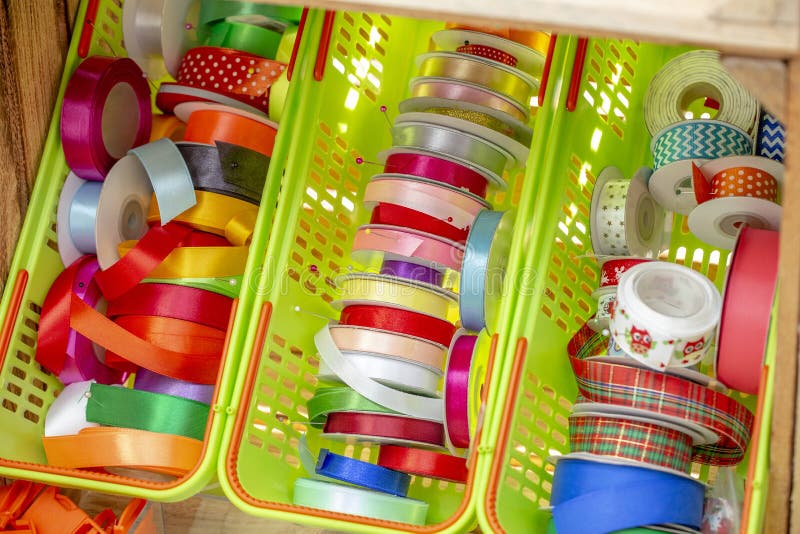 Many Colors Ribbons, Sewing Accessories Stock Image - Image of design ...