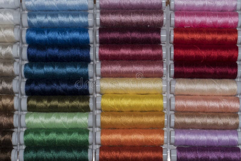 Many Colors Sewing Thread Spools Stock Image - Image of craft, macro ...