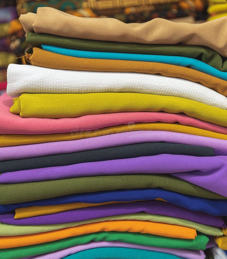 Many Colors of a Textile Fabric Market in Bali Stock Photo - Image of ...
