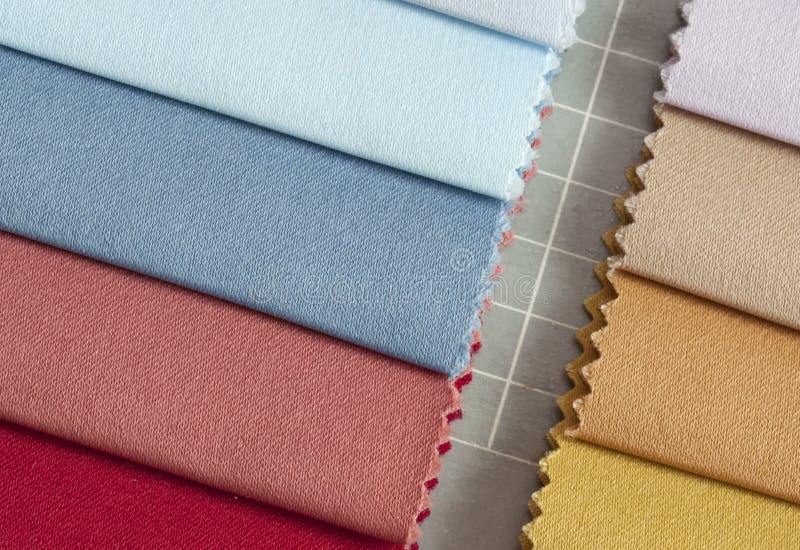 Multicolored Fabric Samples Stock Photo - Image of remodel, designing ...
