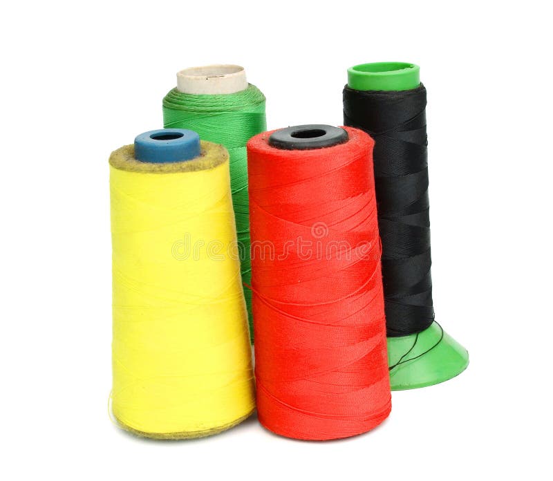 Many-coloured Bobbins of Thread Stock Image - Image of pink, thread ...