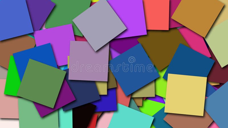 Many Coloured Square Shapes are on Surface, 3d Rendering Computer ...