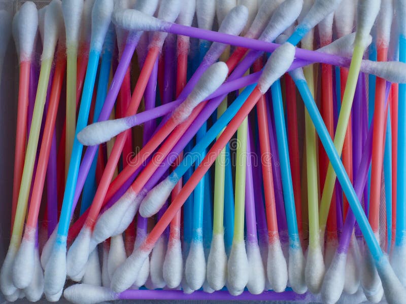 Colourful Plastic Stem Cotton Buds Stock Image - Image of landfill ...