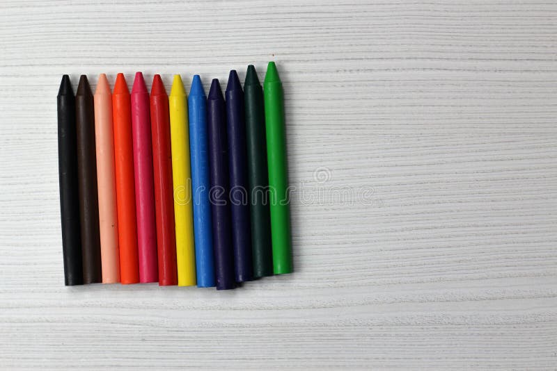 Many Colourful Crayon, Isolated on a White Surface. Stock Image - Image ...