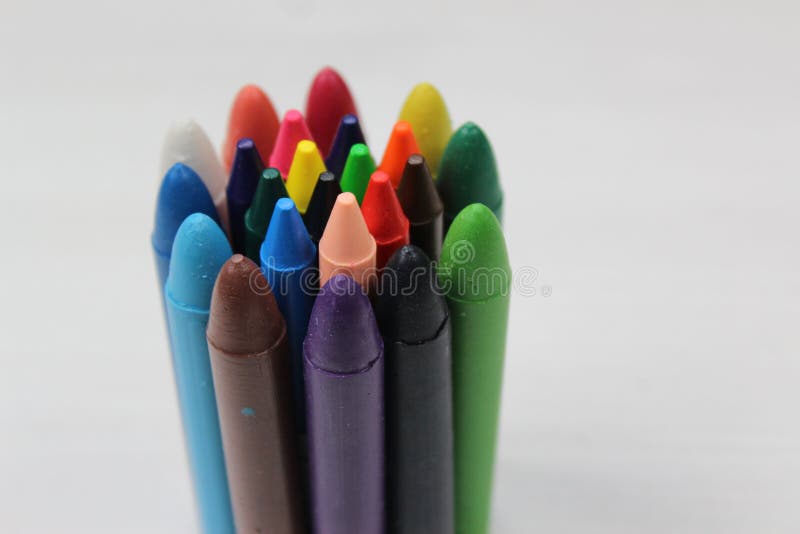Many Colourful Crayon, Isolated on a White Surface. Stock Photo - Image ...