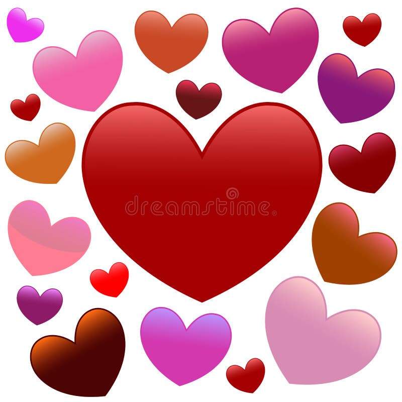 Many Colourfull Hearts, Vector Illustration Stock Vector - Illustration ...