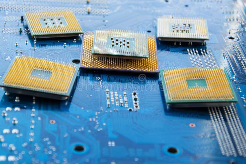 CPU Socket on Motherboard Computer with Installed a Processor and ...