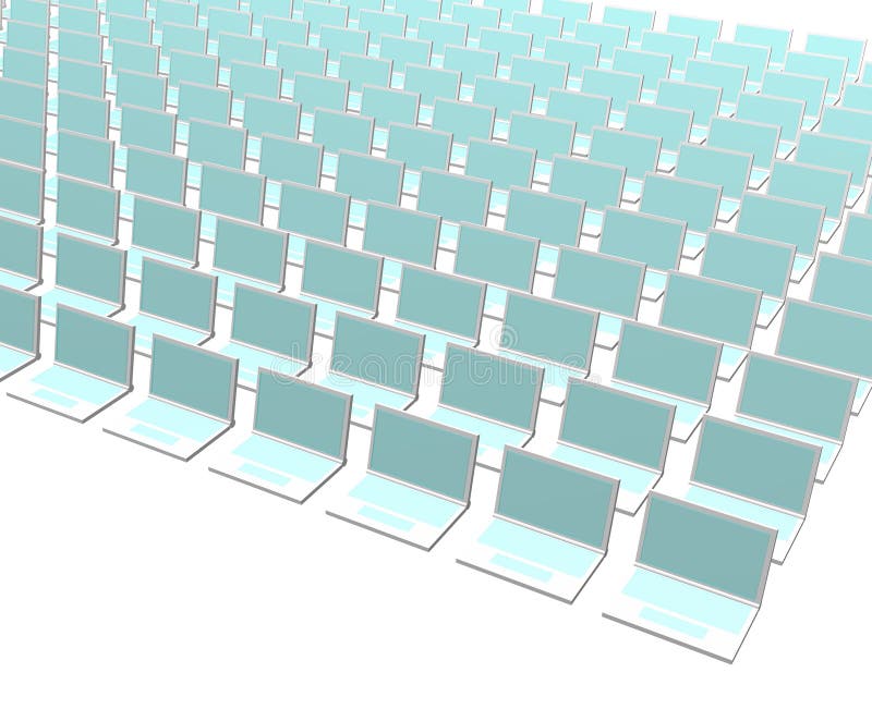 Many Computer Notebooks stock illustration. Illustration of internet ...