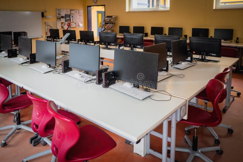 Many Computers are in a Computer Cabinet in a School Editorial Image ...