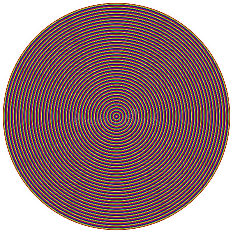 Many Concentric Circles Inside Each Other with Bright Rainbow Colors ...