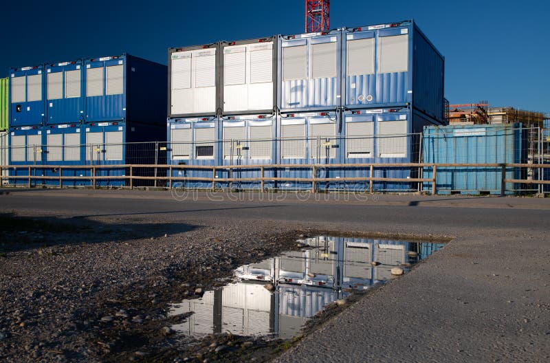 The Blue Sky is Reflected in the Windows of a Modern Office Building ...