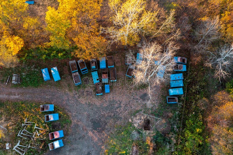 Many Containers for Collecting and Sorting Metal and Various Waste for ...