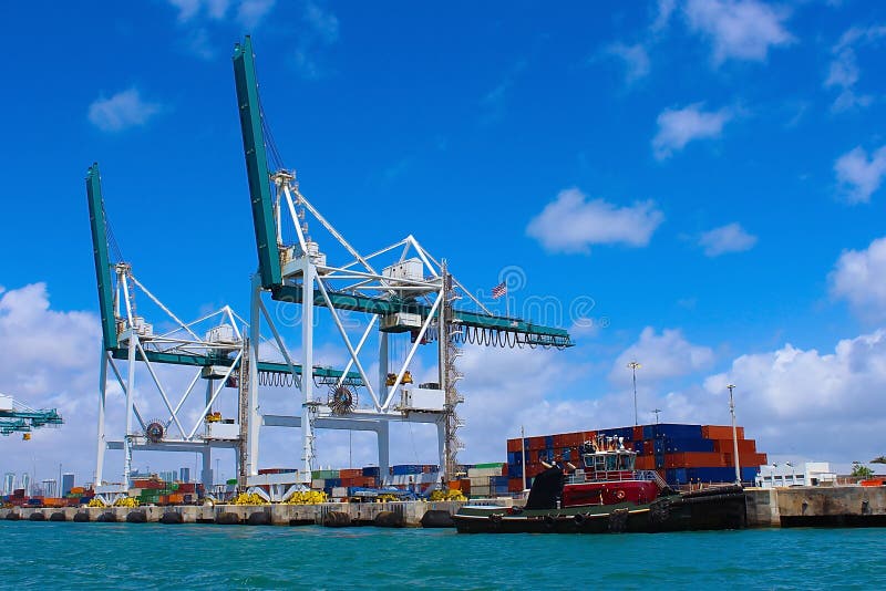 Many Containers at Port Miami, One of the Largest Cargo Port Stock ...