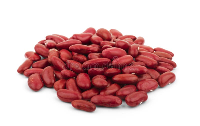 Many Cooked Red Beans in Yeallow Bowl on White Background Stock Photo ...