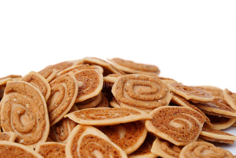 Many Cookies Stacked Isolated Stock Photo - Image of dessert, cuisine ...