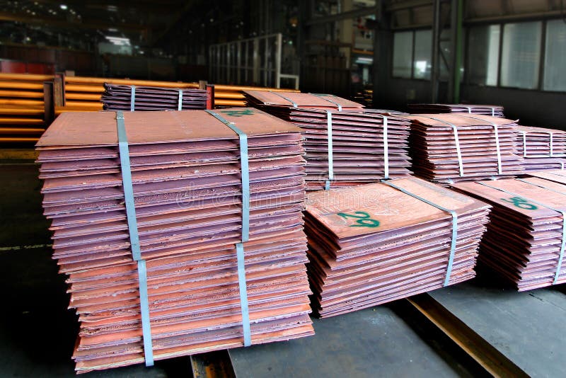 Many of Copper Sheet Stack are Placed in Yard Waiting To Proces Stock ...