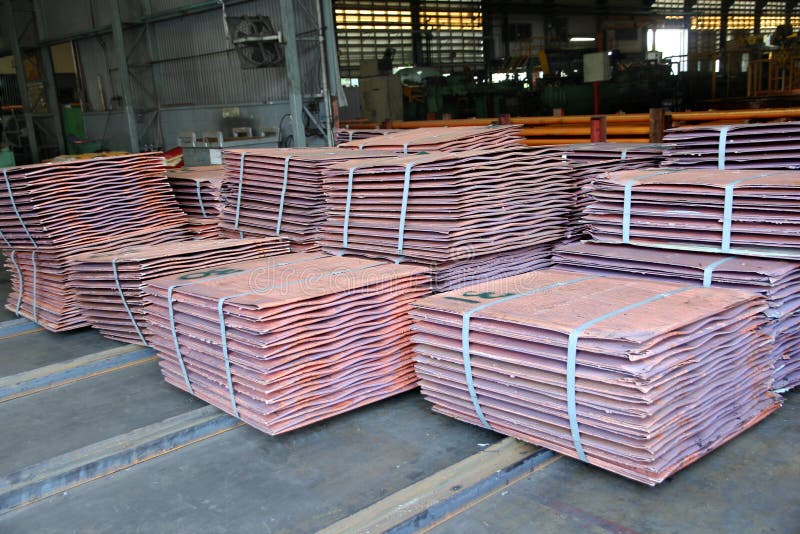 Many of Copper Sheet Stack are Placed in Yard Waiting To Process Stock ...