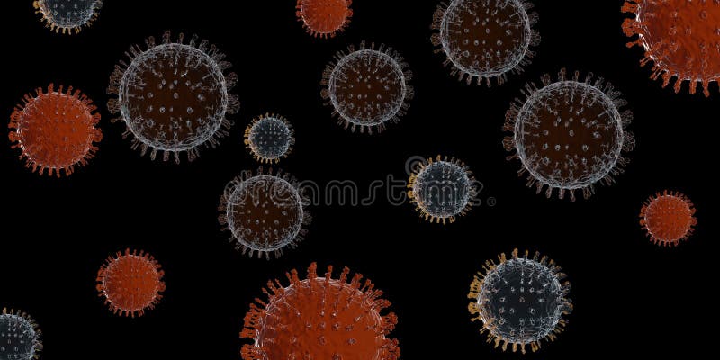 Many Coronavirus with Scale Variation Stock Illustration - Illustration ...