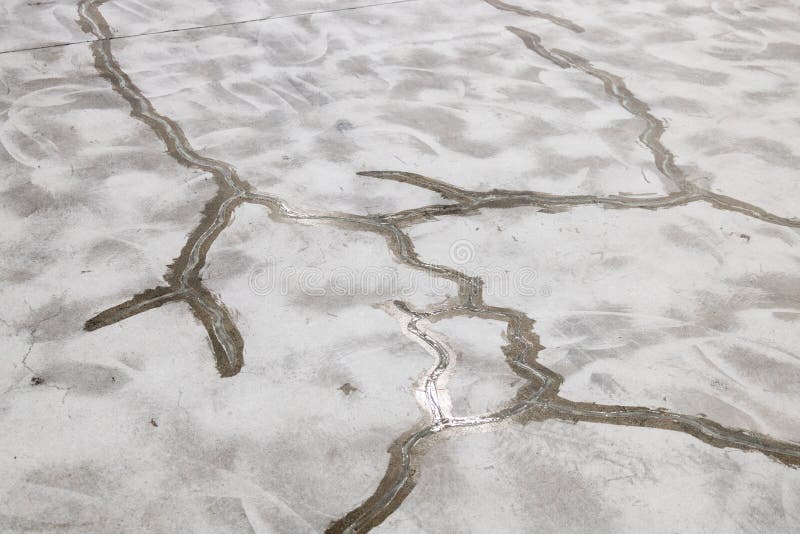 Many Cracks in the Concrete Floor, Restoration of a Concrete Floor in ...