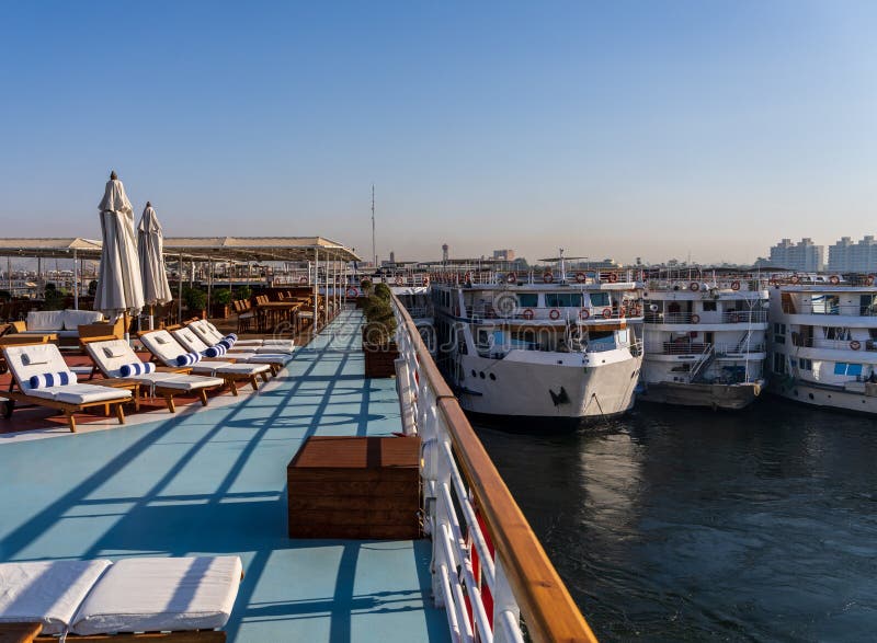 Many Cruise Ships Seen Deck Nile Boat Edfu Egypt Stock Photos - Free ...