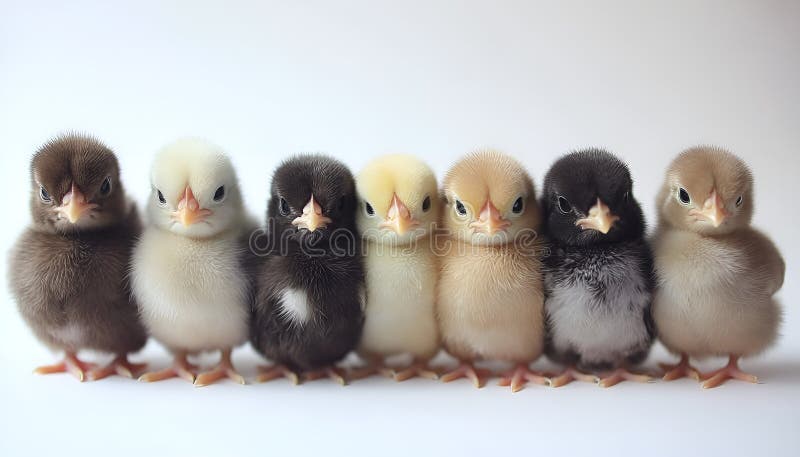 Many Cute Chicks Isolated on White. Baby Animals Stock Image - Image of ...