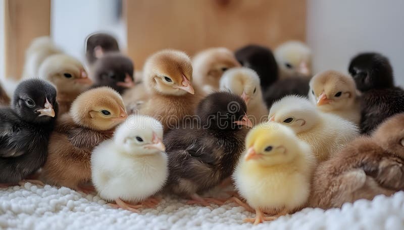 Many Cute Chicks Isolated on White. Baby Animals Stock Image - Image of ...