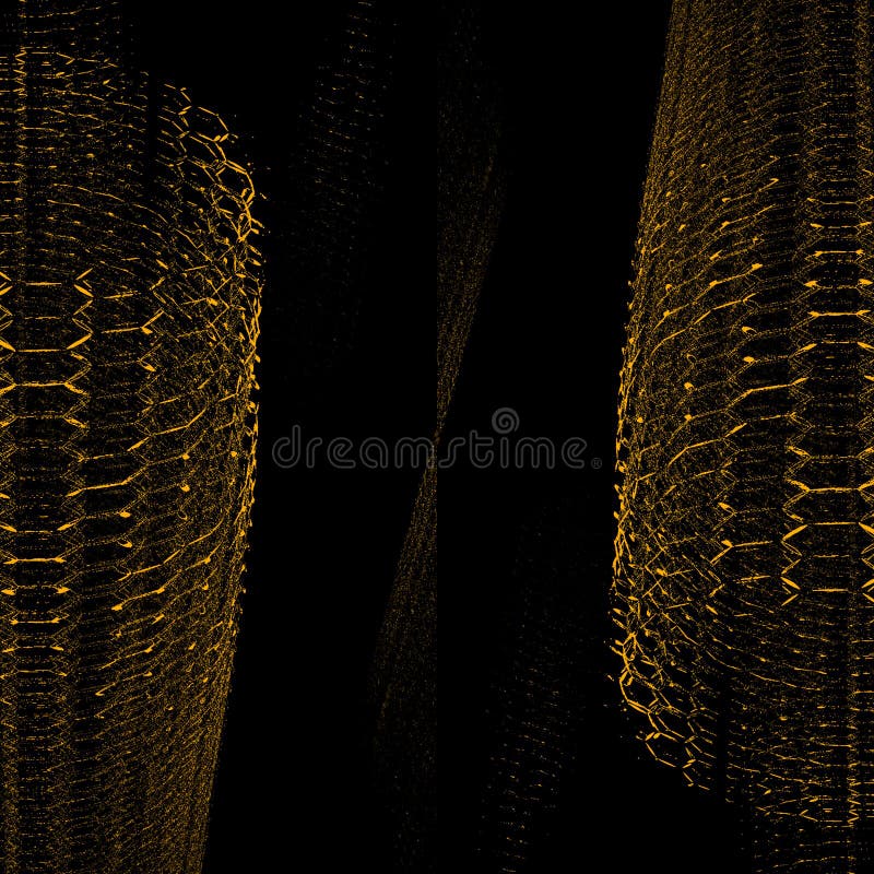 Pair of Coiled and Twisted Gold Coloured Mesh Cylinder Stock ...
