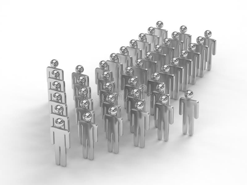 Many 3d People Figure in Arrow Shape with the Stock Illustration ...