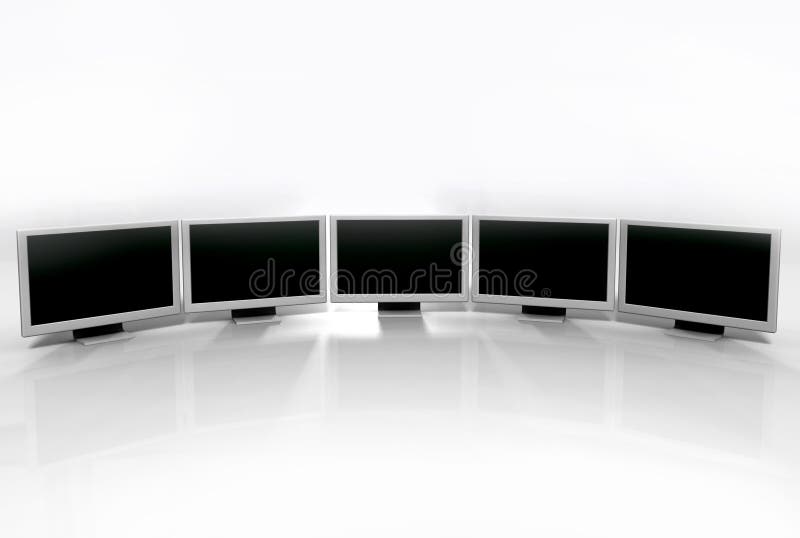 Many 3D Television, Computer Screens Stock Illustration - Illustration ...