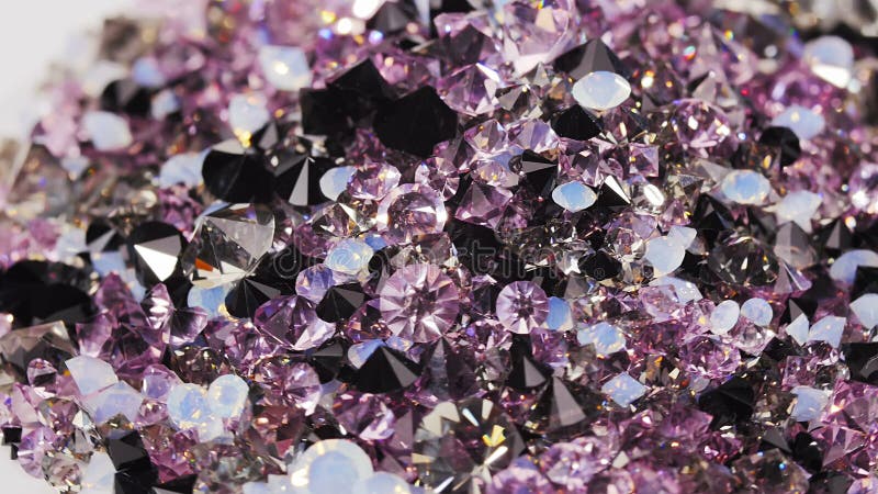 Many Dark Purple Diamond Stones Background, Loop Ready Stock Footage ...