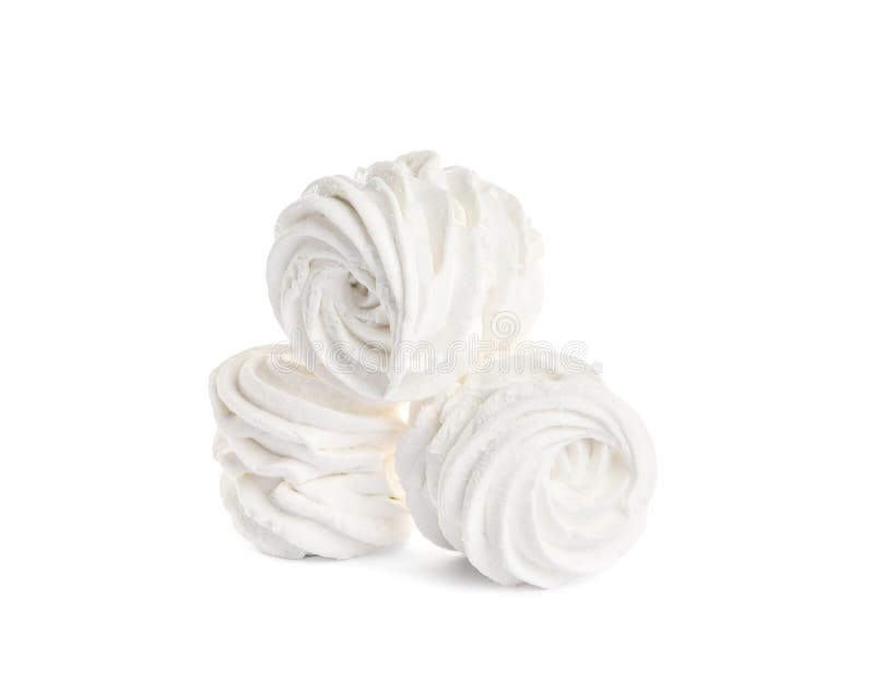 Many Delicious Sweet Zephyrs on White Background Stock Image - Image of ...