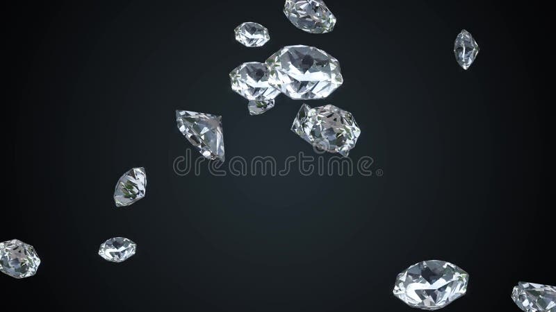 Diamonds Falling Animation Loop with Transparent Background Stock Video ...