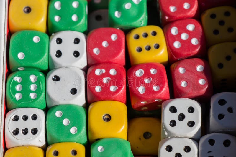 Many dice on a table stock photo. Image of competition - 144736694