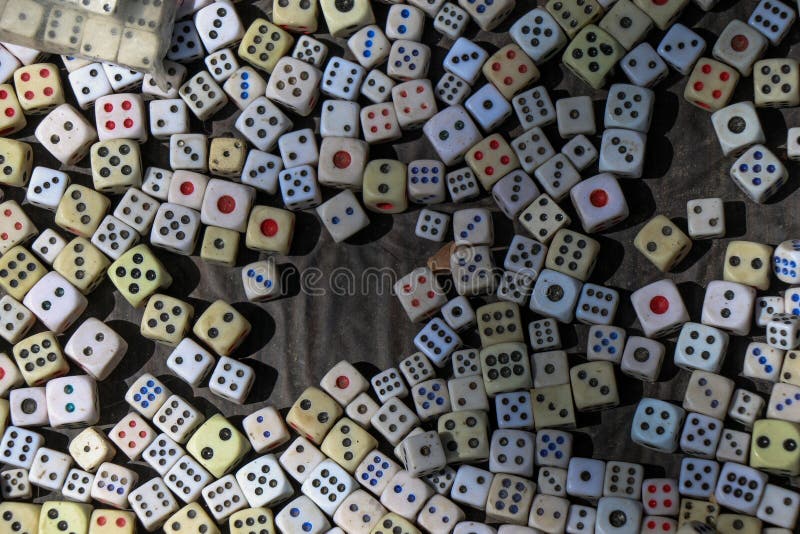 Many dice on a table stock image. Image of happy, cube - 146973953