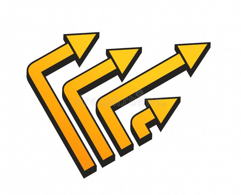 Arrows Pointing One Direction Stock Illustrations – 250 Arrows Pointing ...