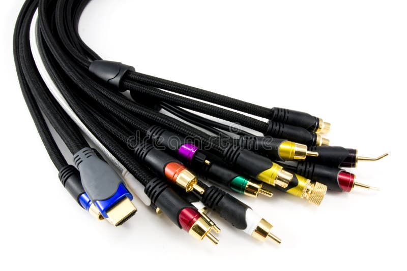 Many Different Audio & Video Cables Stock Photo - Image of panel ...
