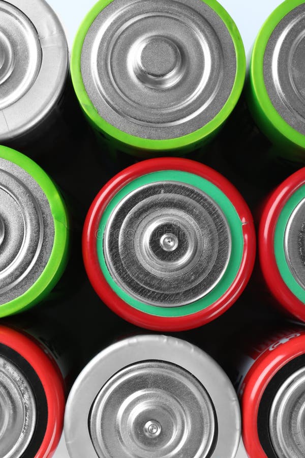 Many Different Batteries As Background, Top View Stock Image - Image of ...