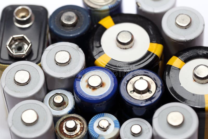 Many different batteries stock image. Image of discarded - 136761787