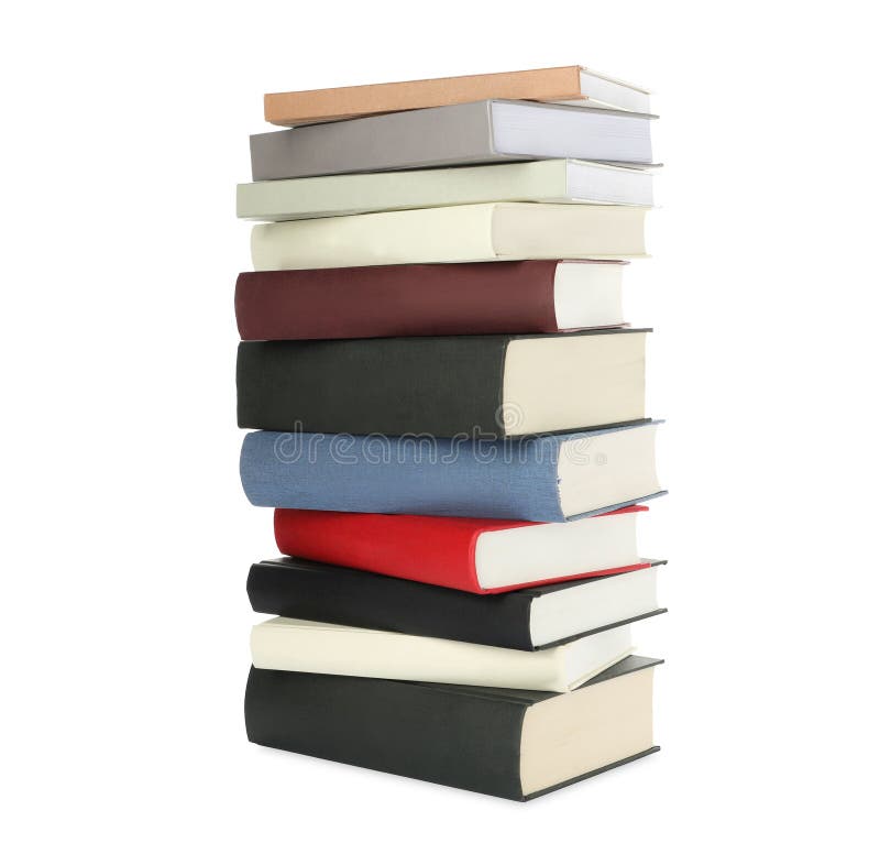Many Different Books Stacked on White Background Stock Illustration ...