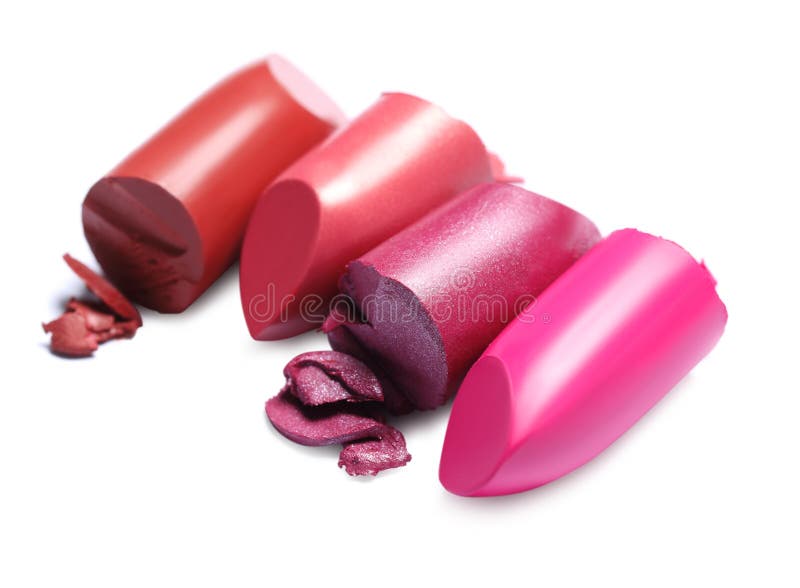 Many Different Bright Lipsticks on White Background Stock Photo - Image ...