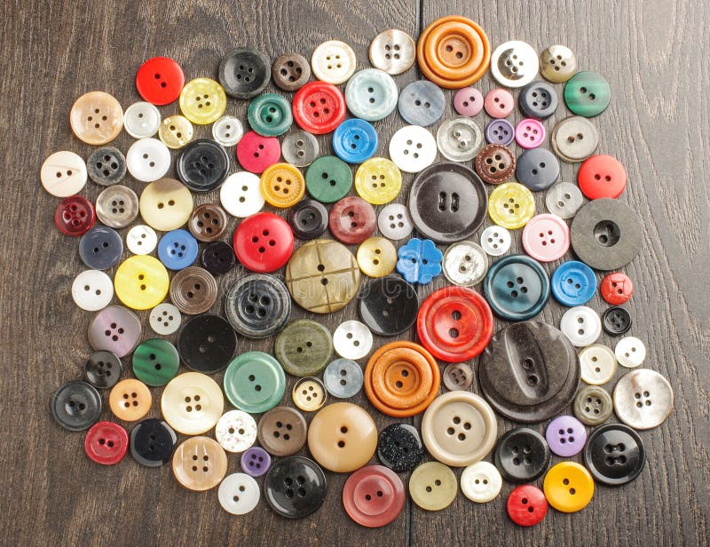 Collection of Various Buttons on the Dark Background Stock Image ...