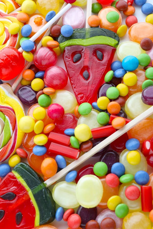 Many Different Candies, Closeup Stock Image - Image of closeup, color ...