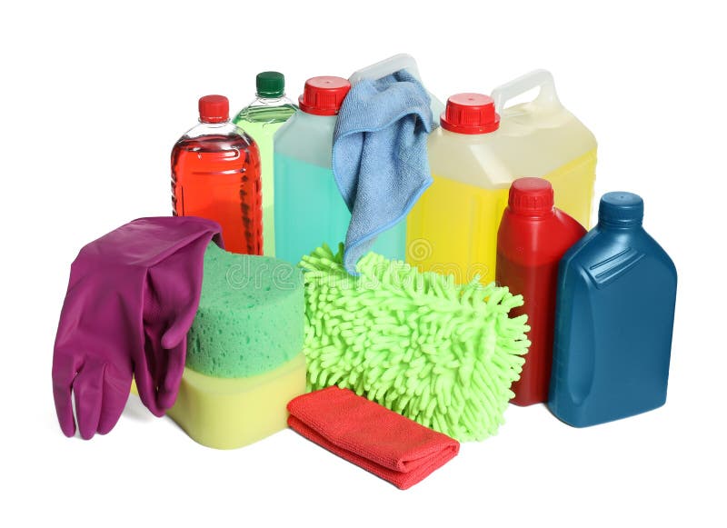 Many Different Car Products on White Background Stock Photo - Image of ...