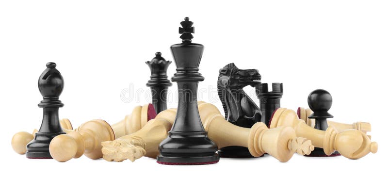 Many Different Chess Pieces on White Background Stock Image - Image of ...